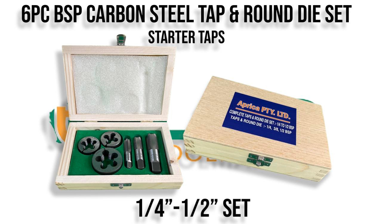 LPR Toolmakers - BSP 6pc Round Die & Tap Set [1/4"-1/2"]