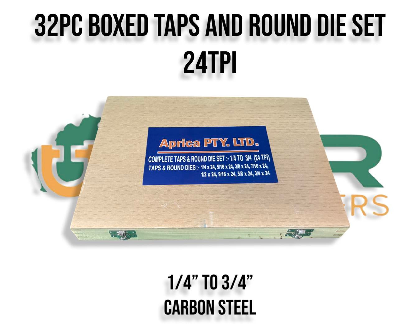 LPR Toolmakers - 32pc Boxed Tap & Round Die Set - 1/4" to 3/4" 24TPI ...