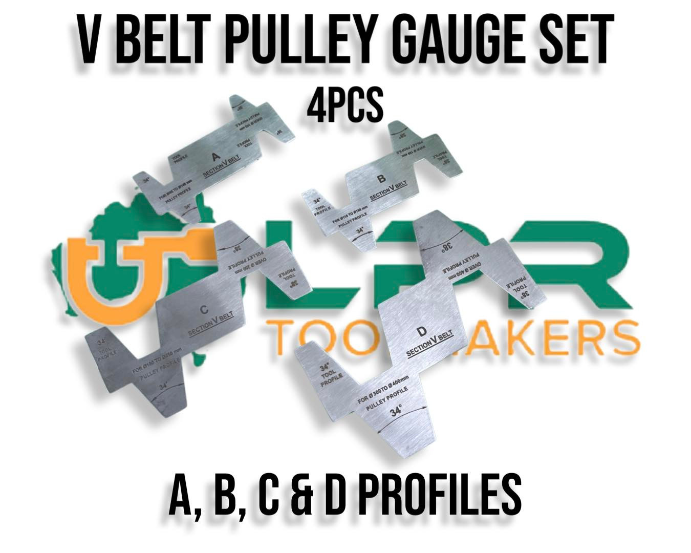 LPR Toolmakers - 4pc V Belt Pulley Gauge Set
