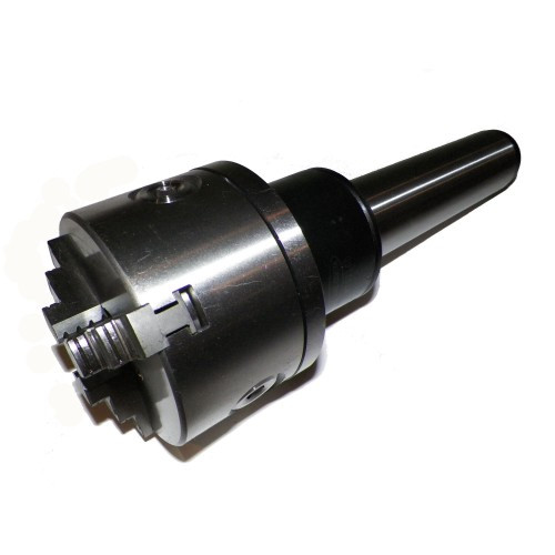 Revolving 3 Jaw Self Centering Chuck - 80mm OD mounted on 3MT Rotating ...