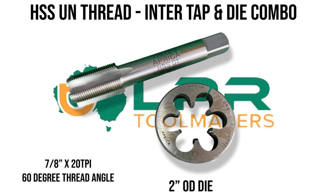 LPR Toolmakers - HSS 20TPI Tap & Die Combo (1/2"-1" Size Range)