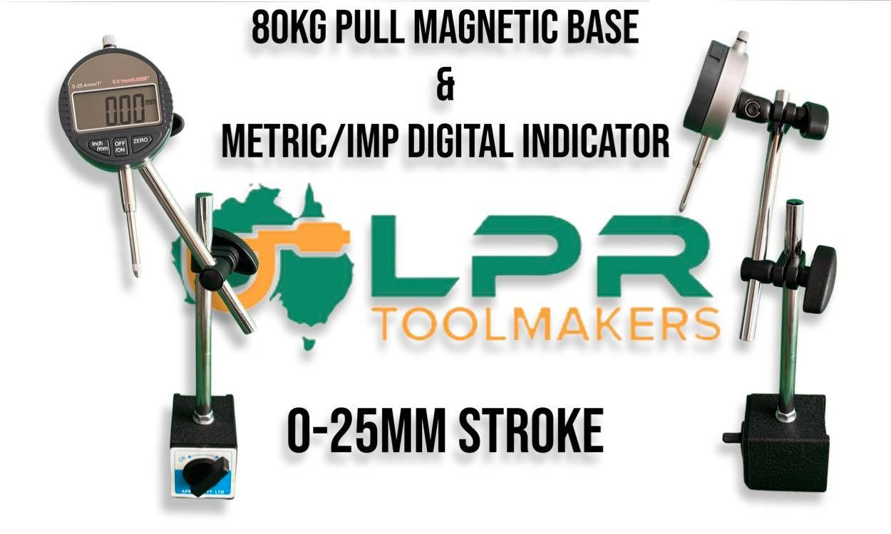 LPR Toolmakers - Digital Indicator with Magnetic Base Combo [80kg Pull]