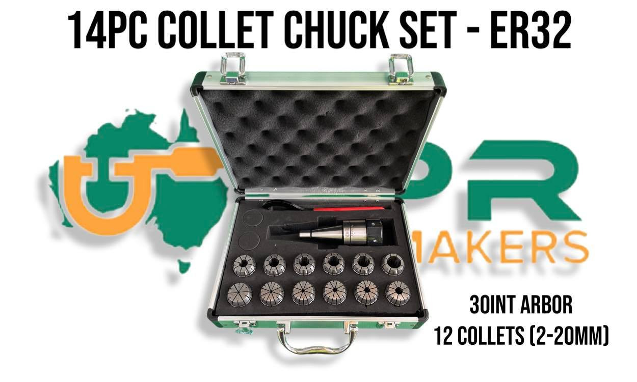 LPR Toolmakers - Boxed ER32 Collet Chuck Set [2-20mm] 12 Collets