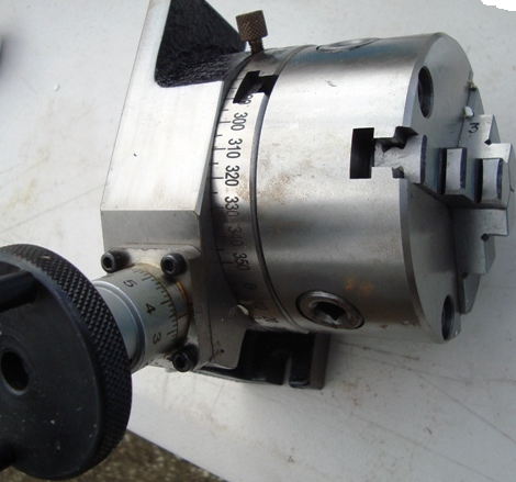 4"/ 100mm Rotary Table With Mounted 3 Jaw Chuck