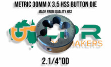 LPR Toolmakers - Metric 30mm x 3.5 Button Die HSS [2.1/4"OD]