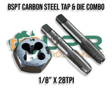 BSPT (Tapered) Taps & Hex Die Set Combo - Sizes 1/8" to 1" - LPR Toolmakers