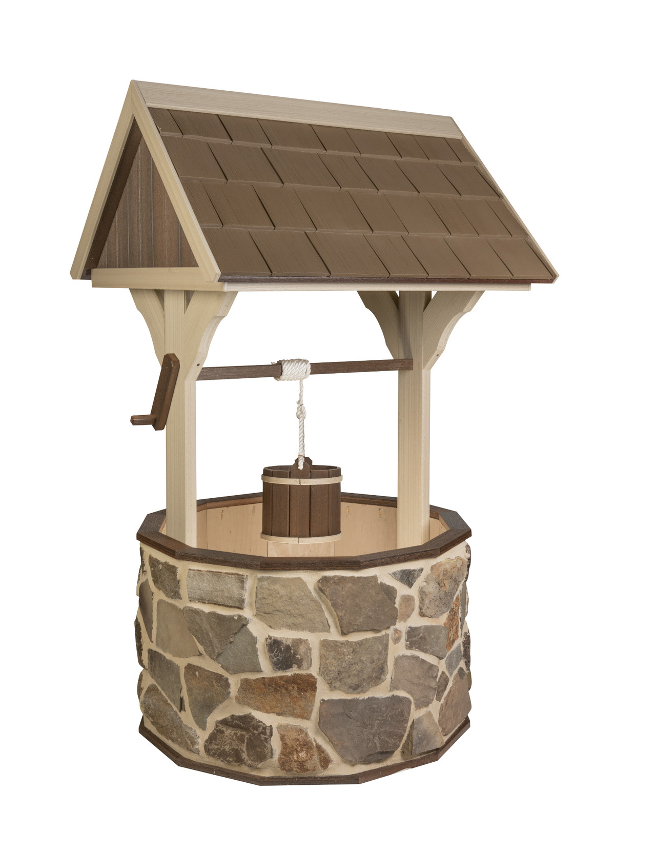 Amish Handcrafted | Poly and Stone Wishing Wells | Customizable