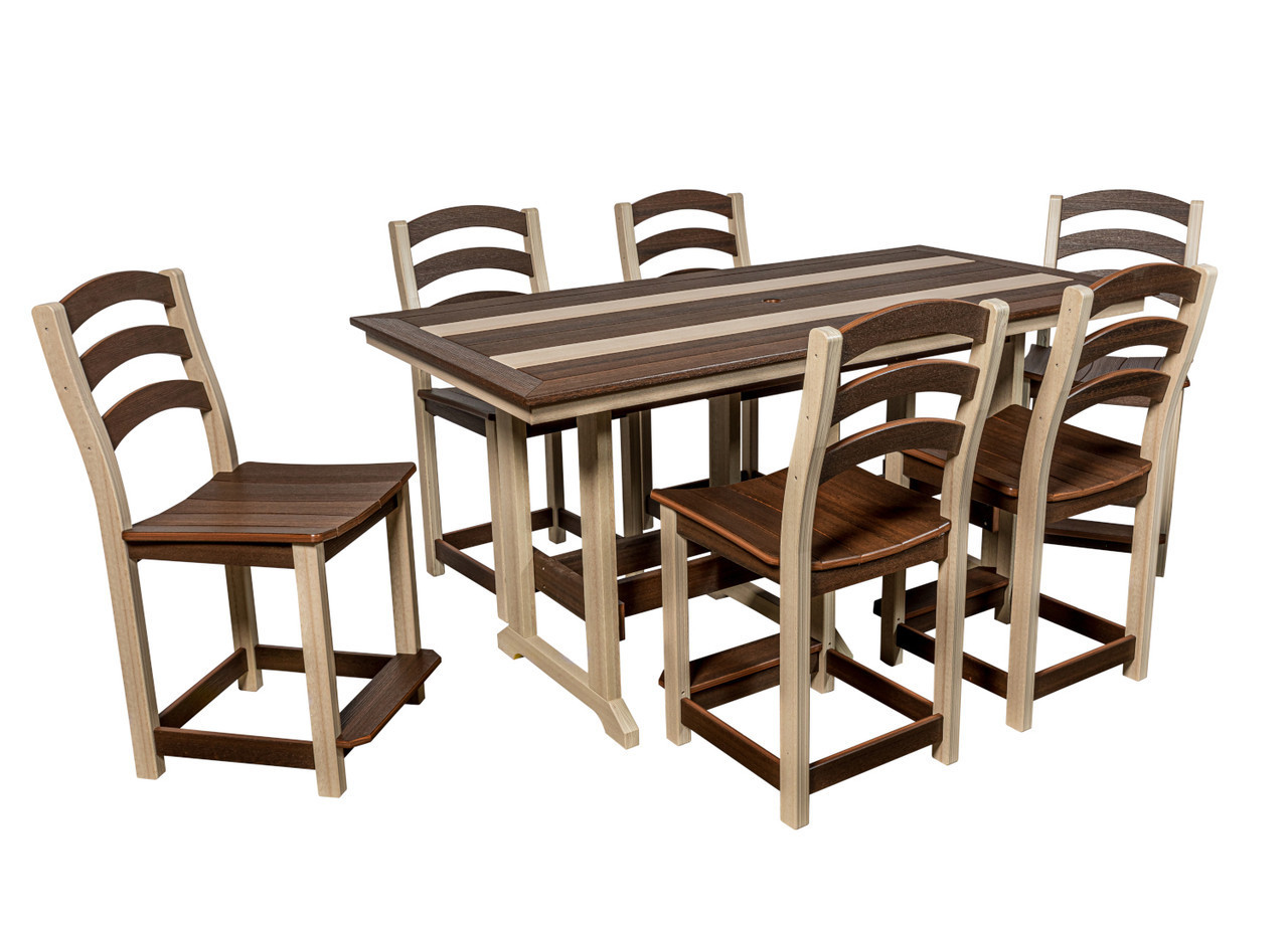 Amish Crafted 6 Foot Poly Dining Table & Chairs Set - Seabreak Collection