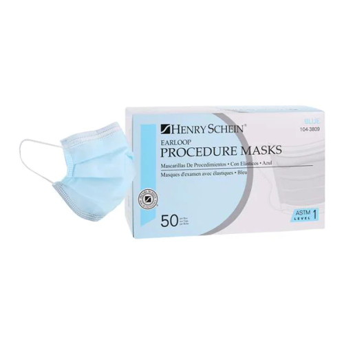 Mask Procedure ASTM Level 1 Pleated Flat Blue