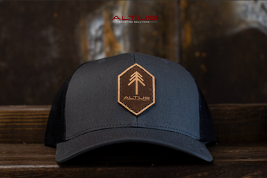 ALTUS Charcoal Leather Patch Hat (Reverse Etching) - ALTUS Shooting ...