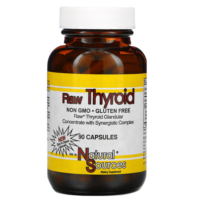 NATURAL SOURCES Raw Thyroid 90caps - Rockwall Nutrition