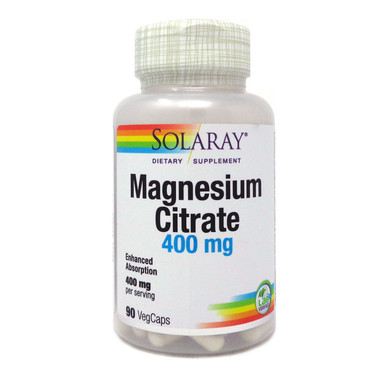 SOLARAY Magnesium Citrate400mg 90 vcaps - Rockwall Nutrition