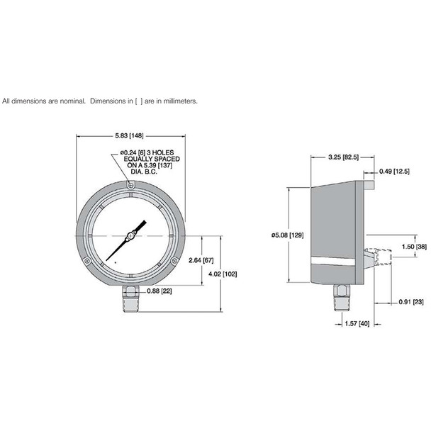 450B 45 04L A 160 Trerice | Process Gauge | Valin