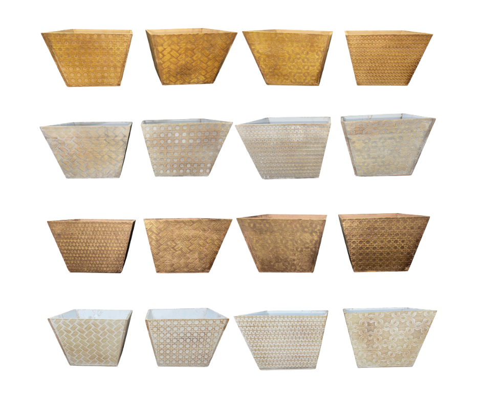 7" Square Tapered Wood Pots (16 PC) - Thompson Wholesale, Inc.