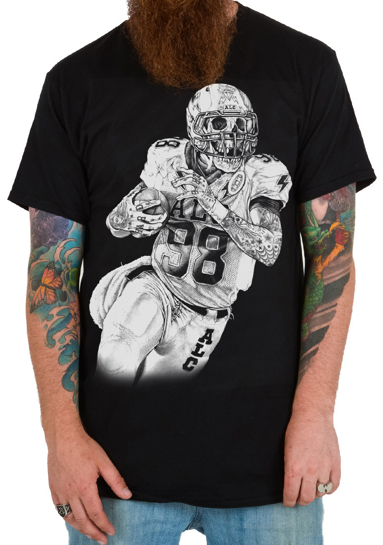 ALC Apparel Touchdown Slim-Fit T-Shirt Black - Merch2rock Alternative ...