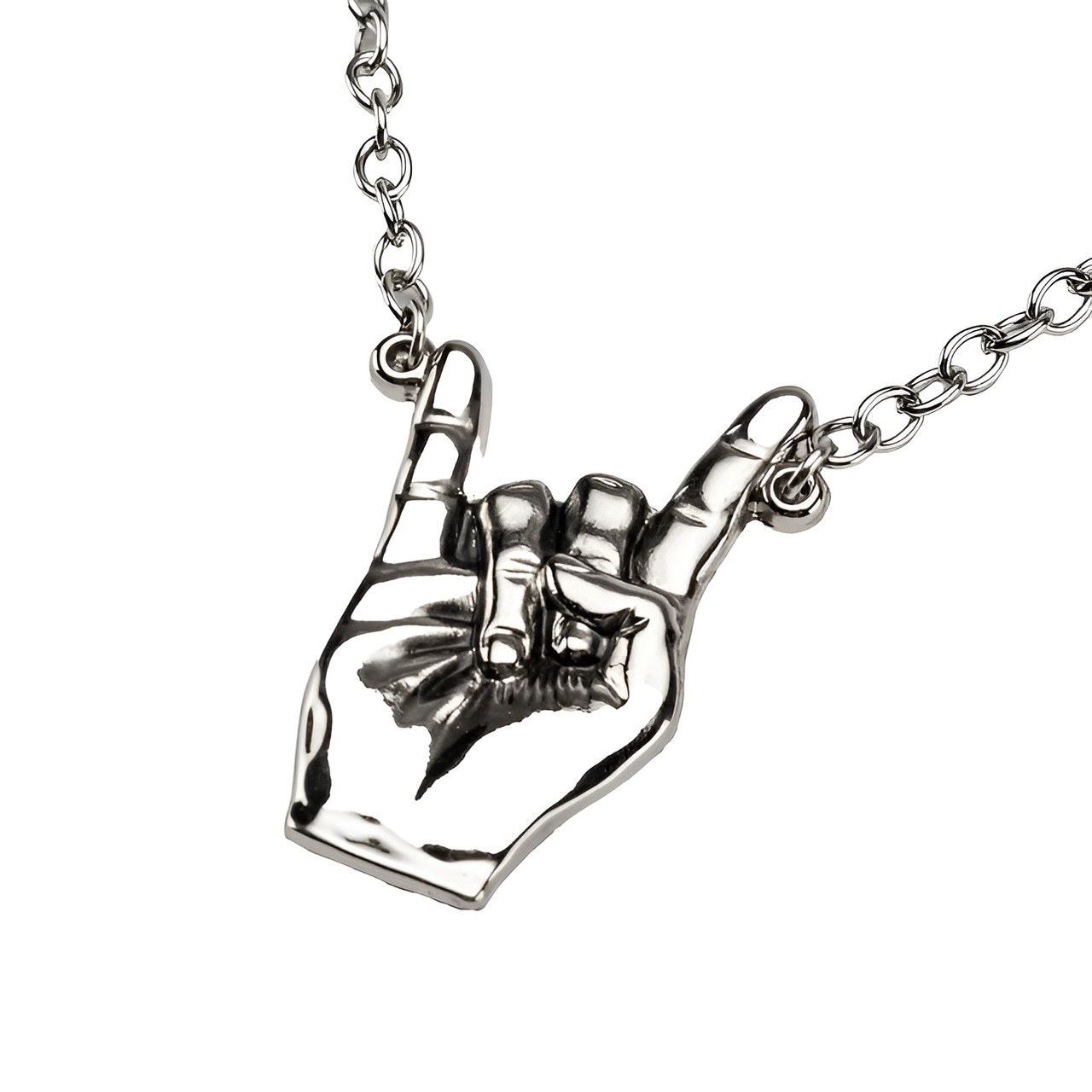 Rock Rebel Rocker Hand Pendant Chain Necklace - Merch2rock Alternative ...