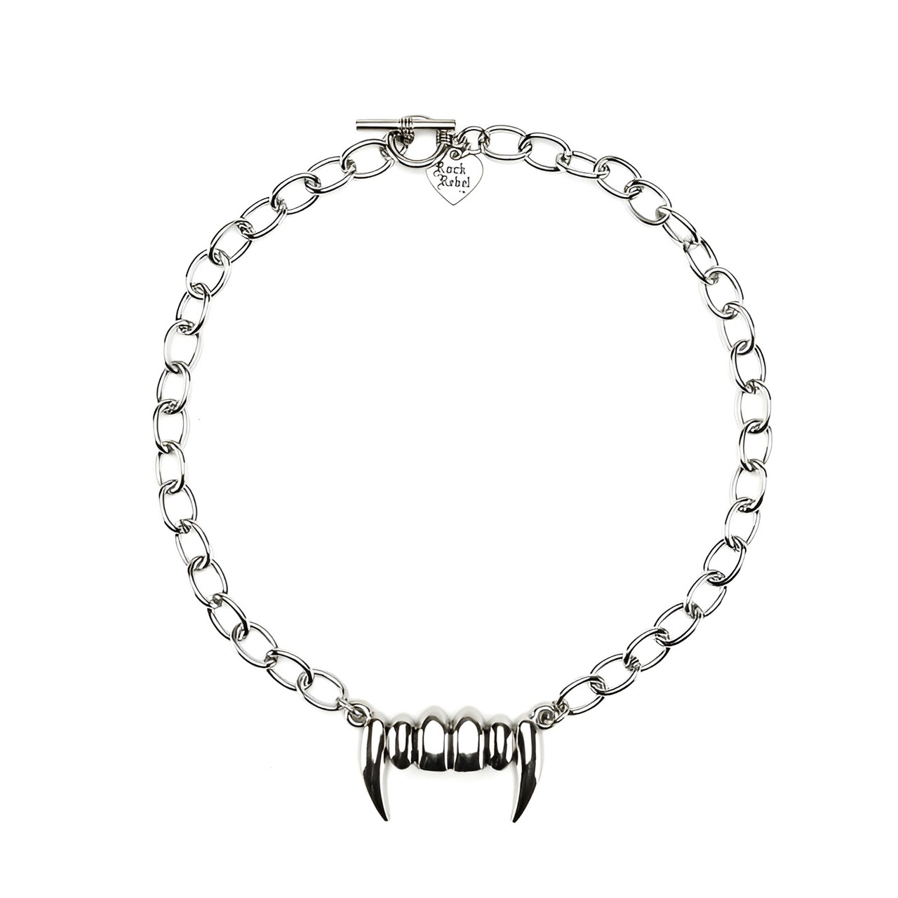 Rock Rebel Fangs Thick Chain Necklace - Merch2rock Alternative Clothing