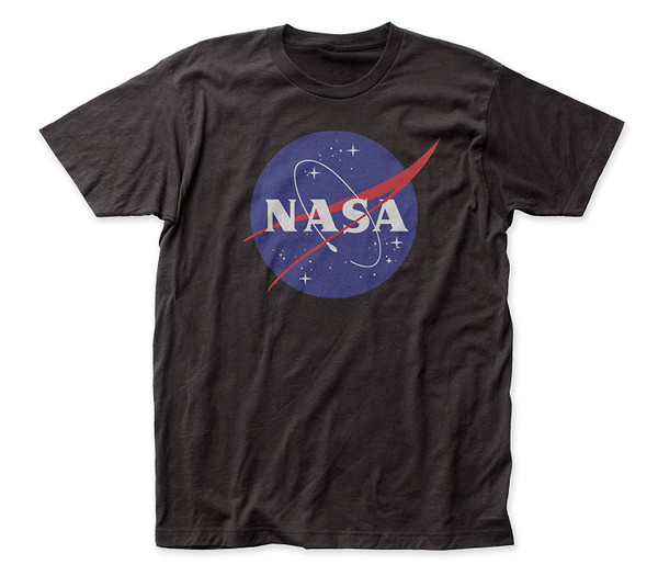 Nasa Faded Logo Slim-Fit T-Shirt Coal - Merch2rock Alternative Clothing