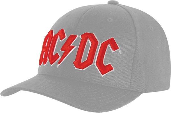 AC/DC Red Logo Hat Adjustable Gray - Merch2rock Alternative Clothing