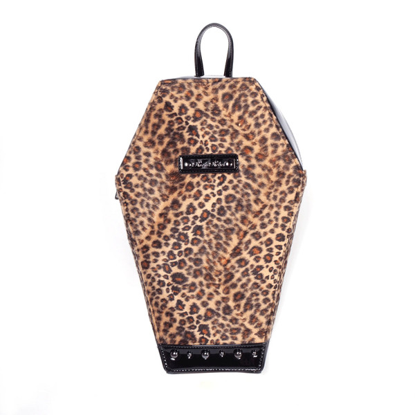 Rock Rebel Leopard Print Coffin Backpack - Merch2rock Alternative Clothing