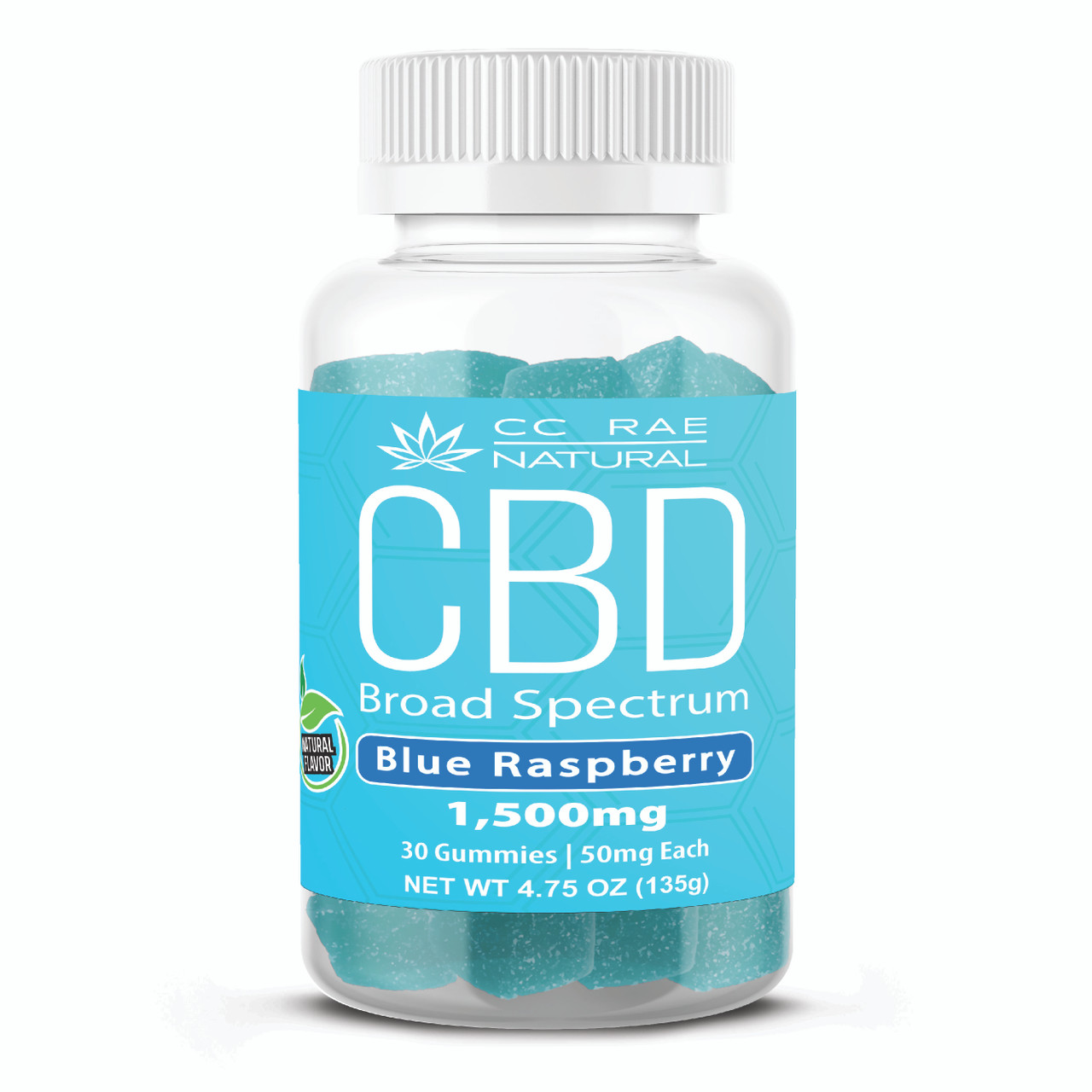 CBD Broad Spectrum Blue Raspberry Gummy 1500mg
