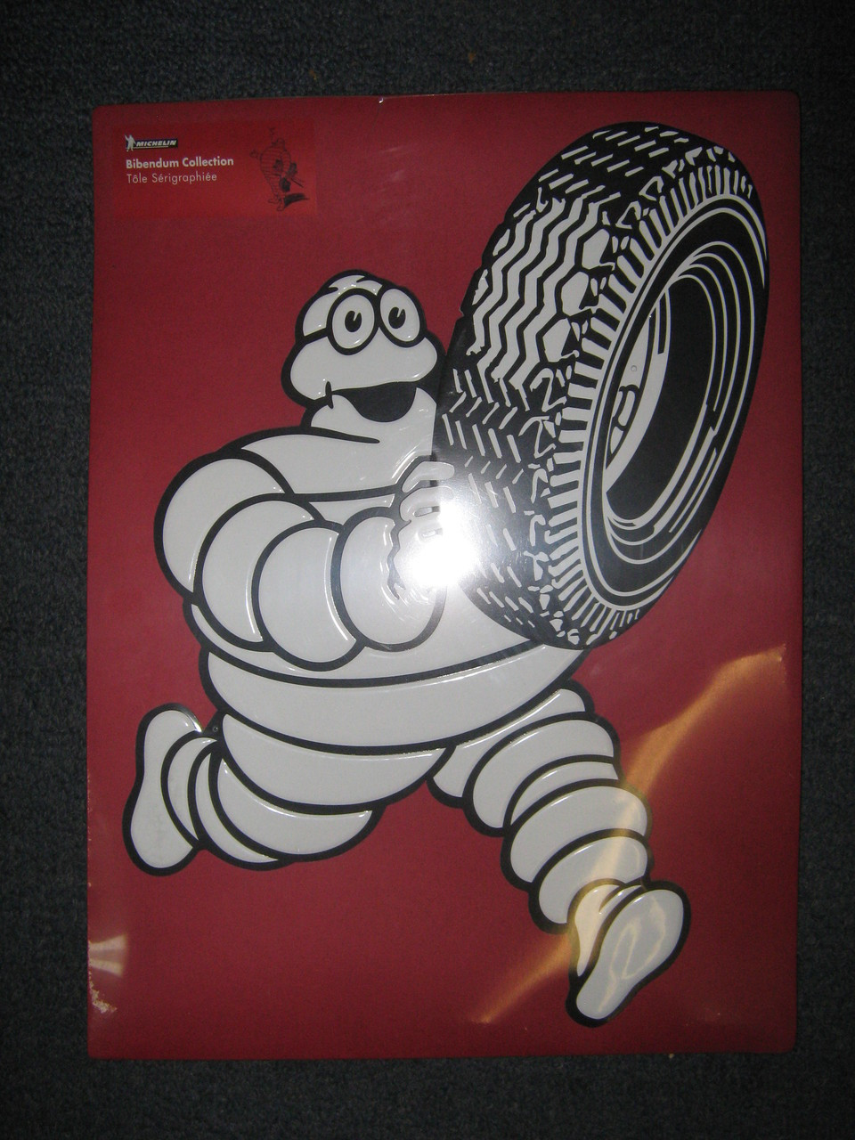 Michelin Bibendum Running Man Pressed Sign - roadrocketspecials