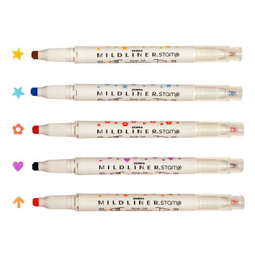 Zebra Mildliner Stamp Dual Tip Markers | Marker Supply