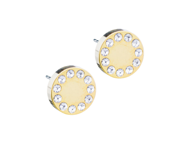 Clear Crystal Brilliance Puck - Gold Medical Titanium Stud