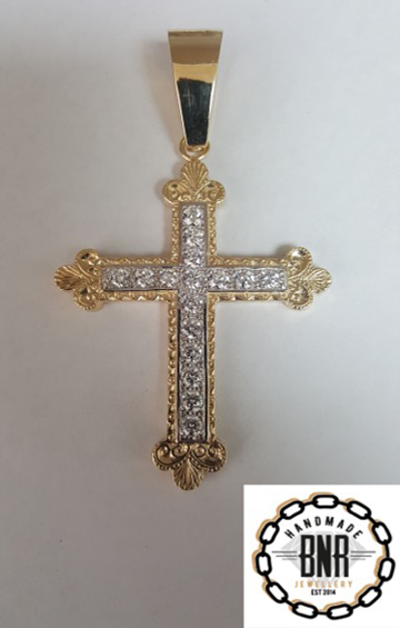 Large 9ct gold cross pendant store