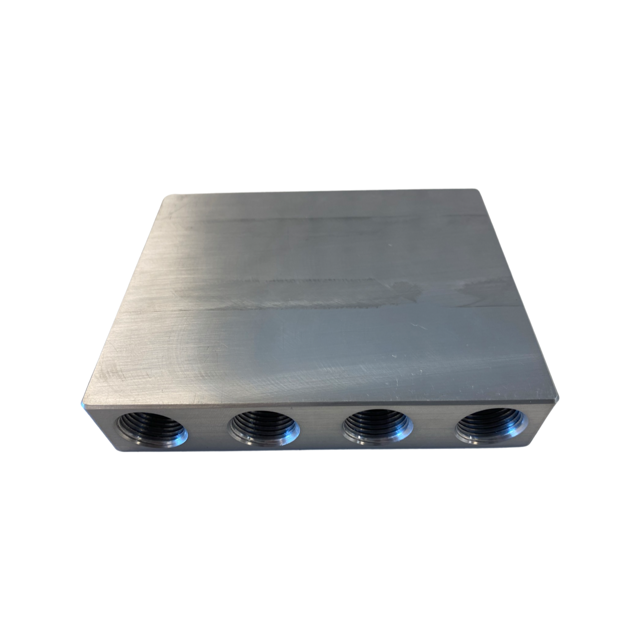 Aluminum Hydraulic Manifold – 5" x 4" x 1" Hydraulic Distribution Block