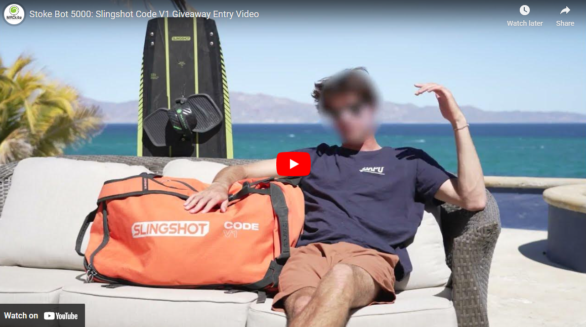 Slingshot Code V1 Give Away Entry Video - MACkite Boardsports Center