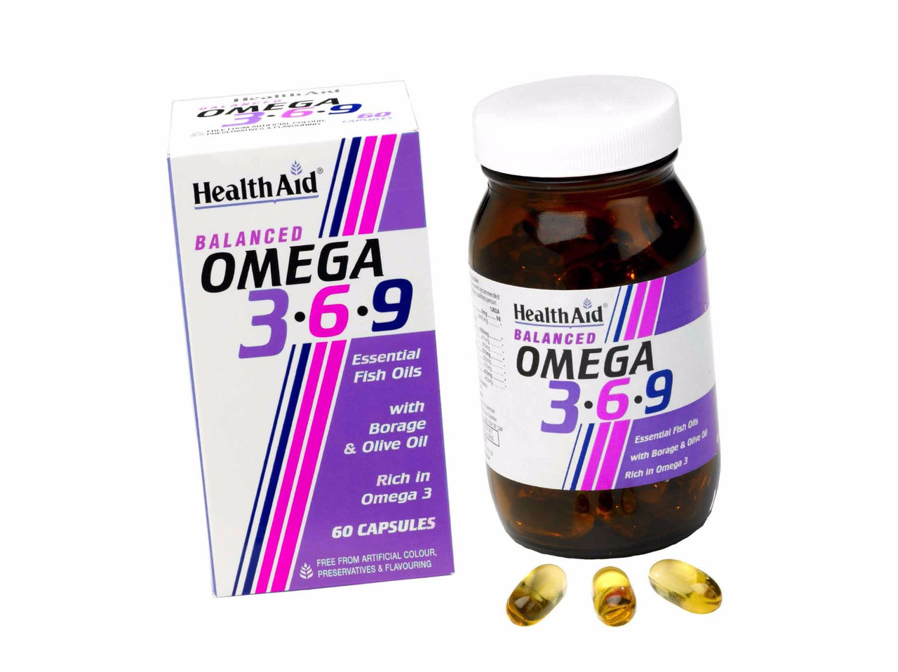 Health Aid Omega 3 - 6 - 9, 60 Capsules - Oxford Lifestyle
