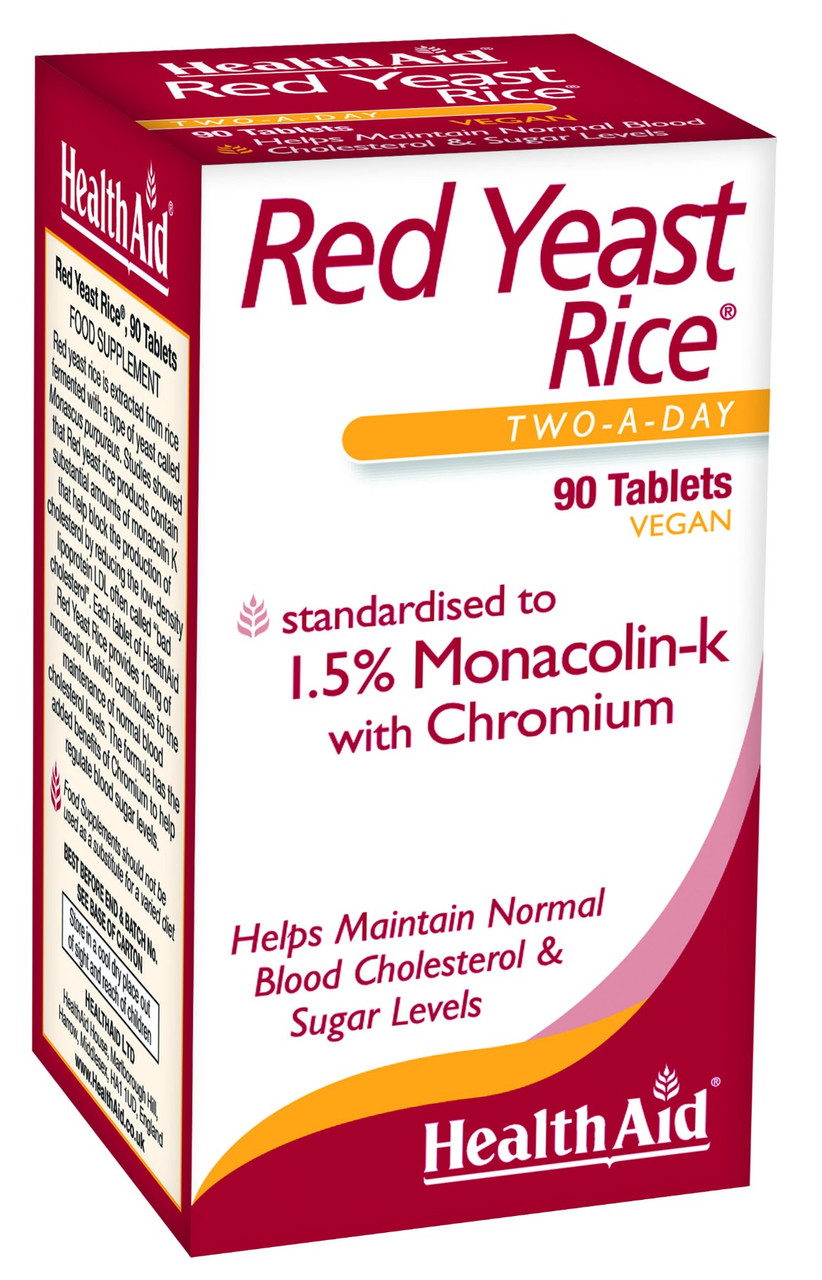 Health Aid Red Yeast Rice Tablets, 90 Tablets - Oxford Lifestyle