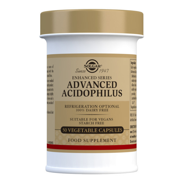 Solgar Advanced Acidophilus (Non-Dairy) Vegetable Capsules, 50 - Oxford ...