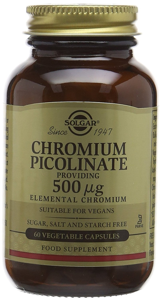 Solgar Chromium Picolinate 500 ug Vegetable Capsules, 60 - Oxford Lifestyle