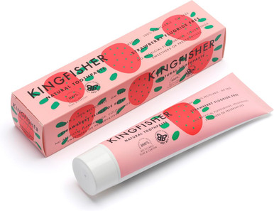 Kingfisher, Children's Fluoride-Free Strawberry Toothpaste, 75ml (PACK ...