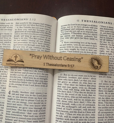 "1 Thessalonians 5:17 ' Pray Without Ceasing” Wooden Bookmark ...