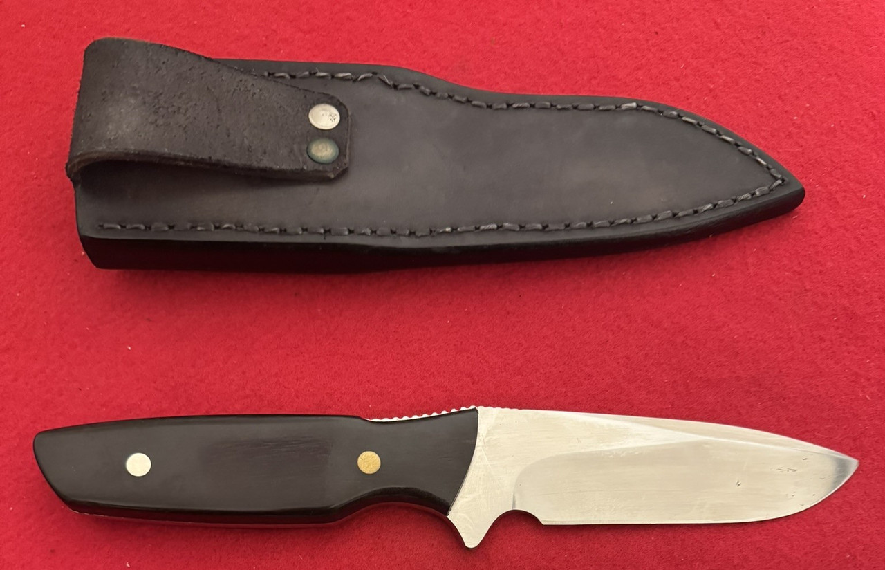 MIKE IRIE/LEE COLLABORATION CUSTOM D-2 HUNTER FIXED BLADE KNIFE, EBONY ...