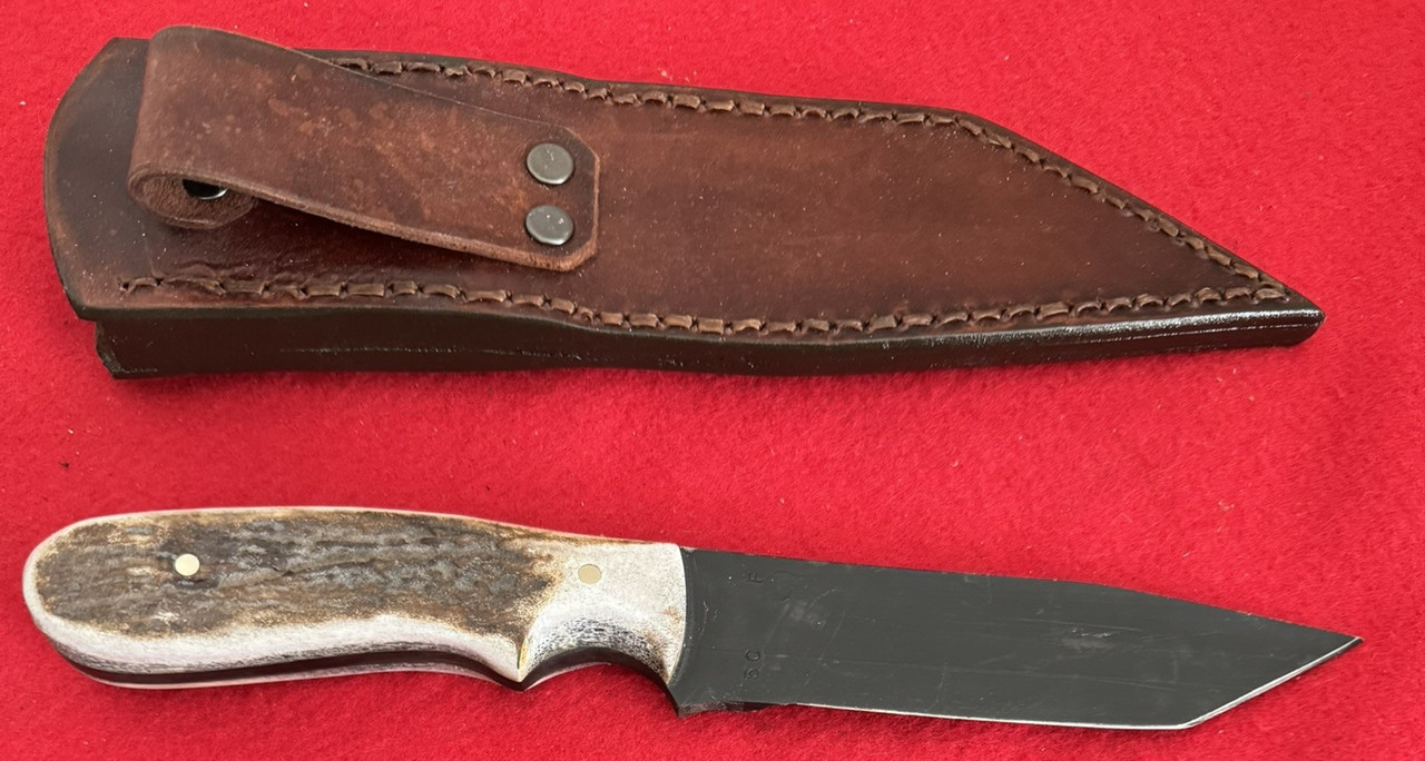 NEWT LIVESAY CUSTOM FIXED BLADE TACTICAL TANTO KNIFE, ELK, DARK SIDE ...