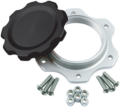 Fuel Cell Cap and Bung JAZ 6-Bolt Black - Allgaier Performance