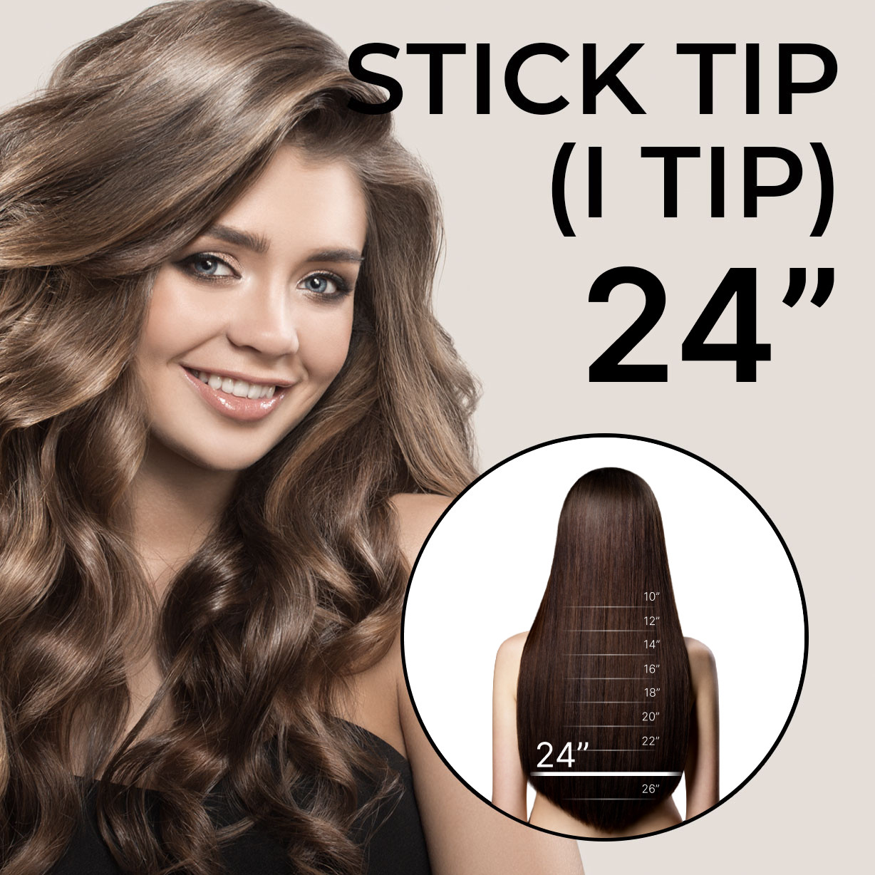 24 Inch I-Tip (Microlink / Cold Fusion) Hair Extensions | Superhairpieces