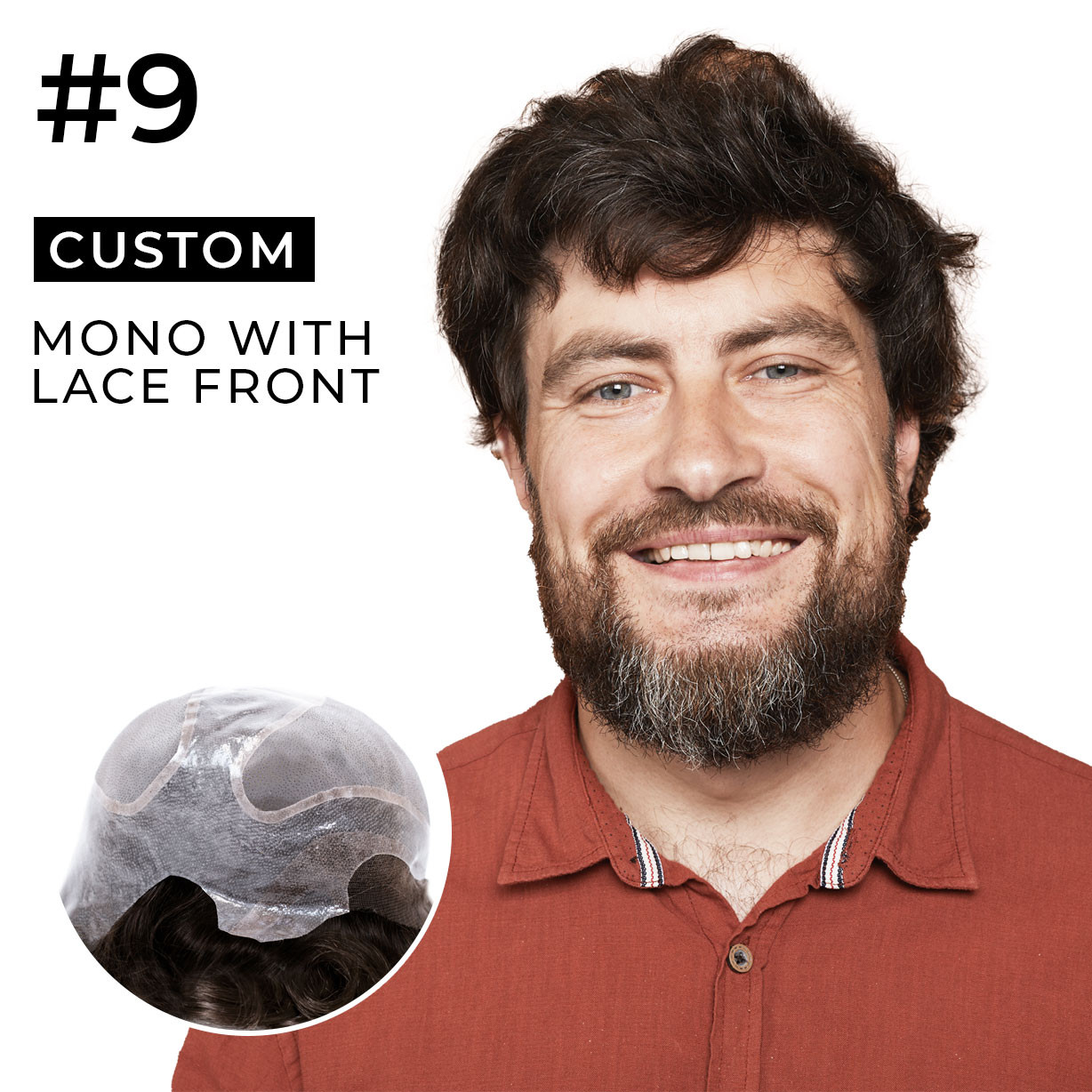 Custom Made Men's Full Head Wig Mono With Lace Front Wig #9 ...