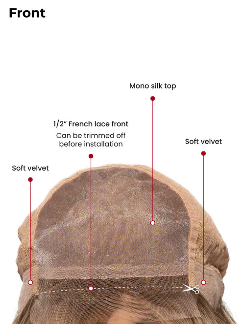 Rose Wig - Premium Remy Human Hair Mono Silk Top Full Cap Wig