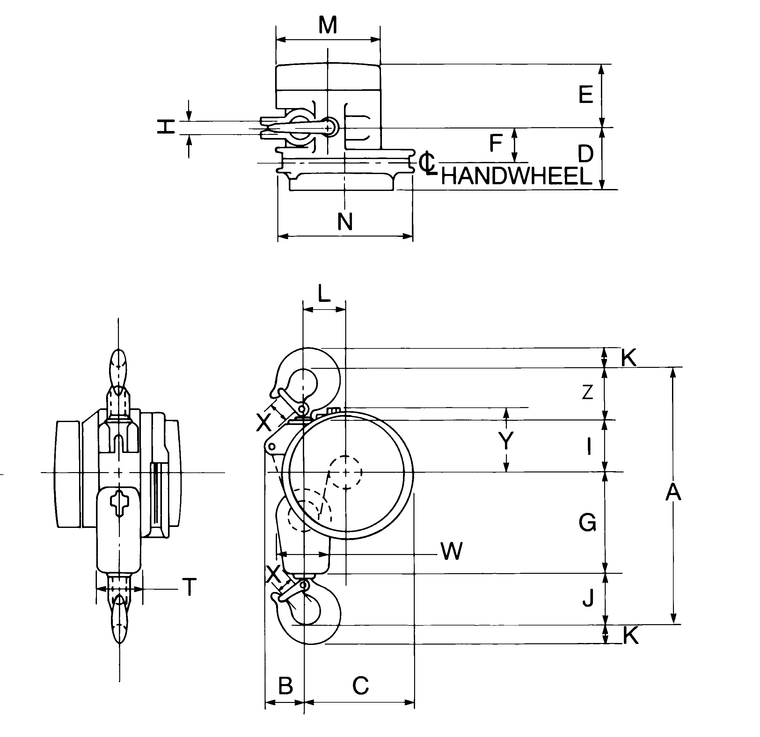 CM Cyclone 10 Ton Integrated Trolley Hand Chain Hoist 4532