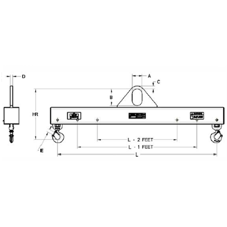 M And W Low Headroom Lifting Beam 2000 Lb Wll 11983