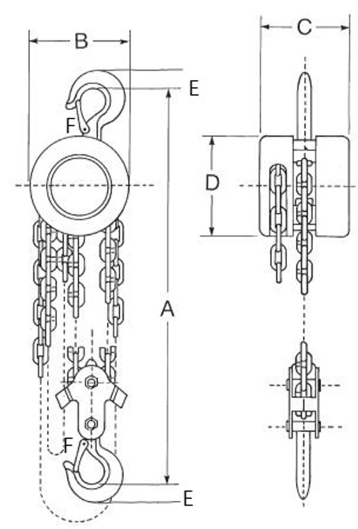 CM Series 622A, 2 Ton Hand Chain Hoist 2258A CM Series 622A, 2 Ton Hand Chain Hoist 2258A