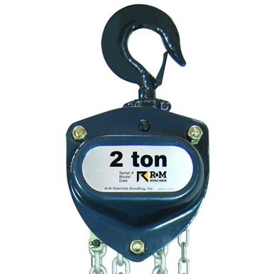 R&M RM Series II 2 Ton Hand Chain Hoist, Hook Mount RMII-2000