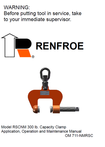 J.C. Renfroe Model NMRSC Clamp Manual Renfroe_NMRSC_Man