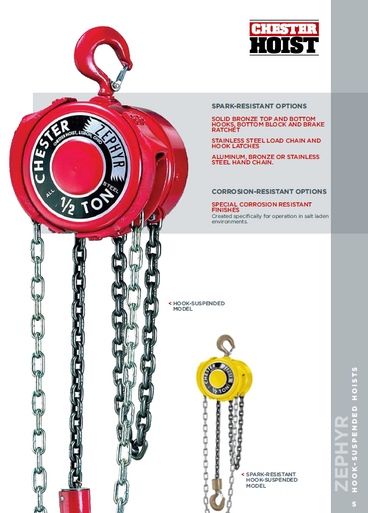 Chester Zephyr Hand Chain Hoist Brochure ChesterZephyr_Bro