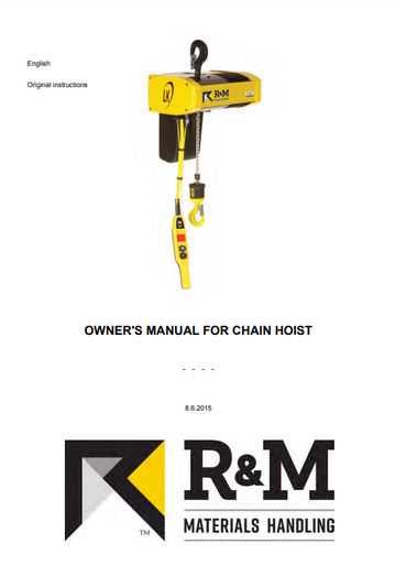 R&M LK Electric Chain Hoist Manual